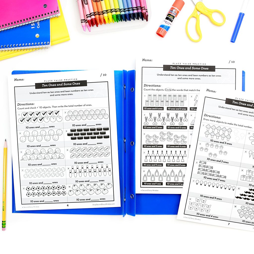 Place Value Practice Worksheets - Ten Ones and Some Ones (Set 1 ...