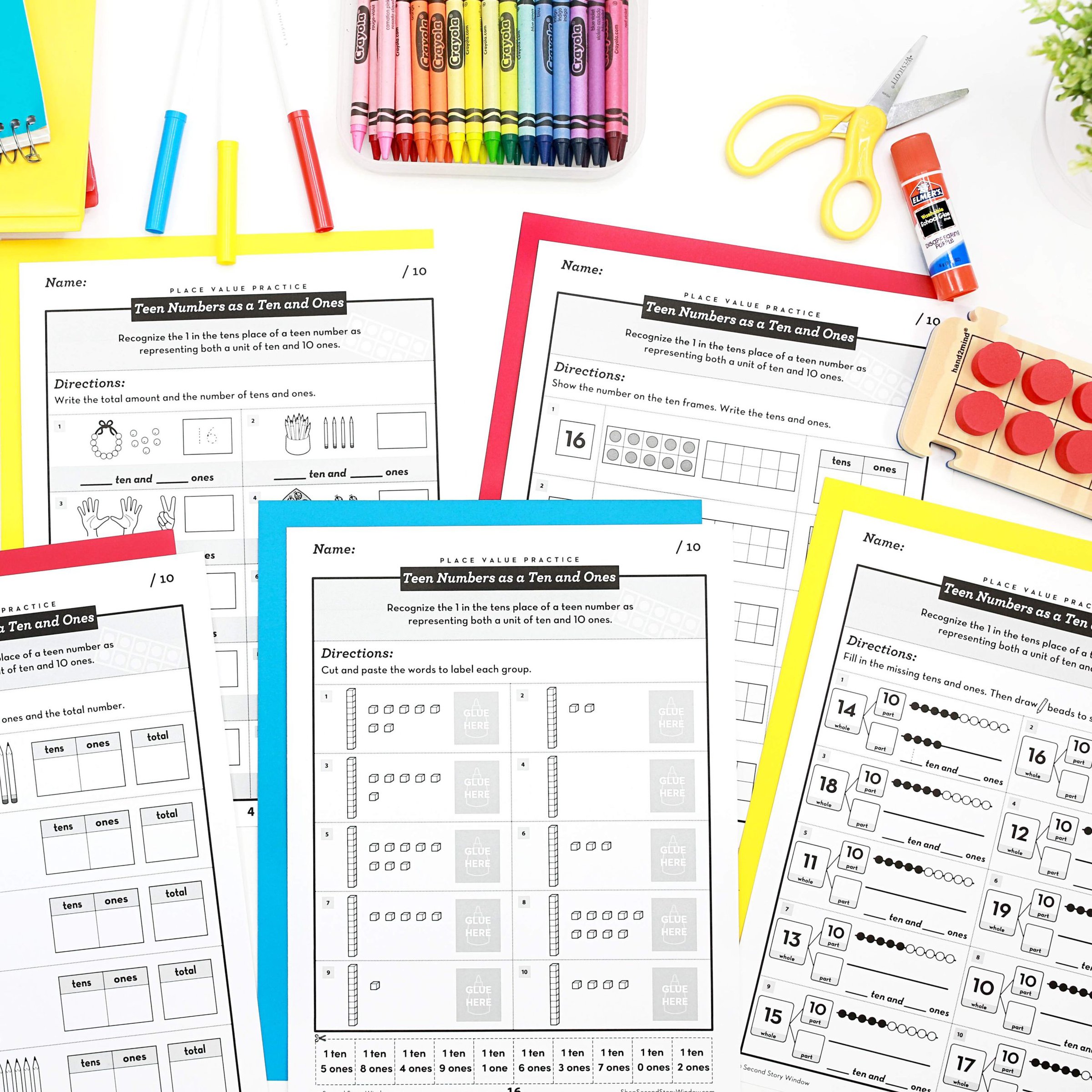 Place Value Worksheets - Teen Numbers as Ten and Ones (Set 3) - Second ...