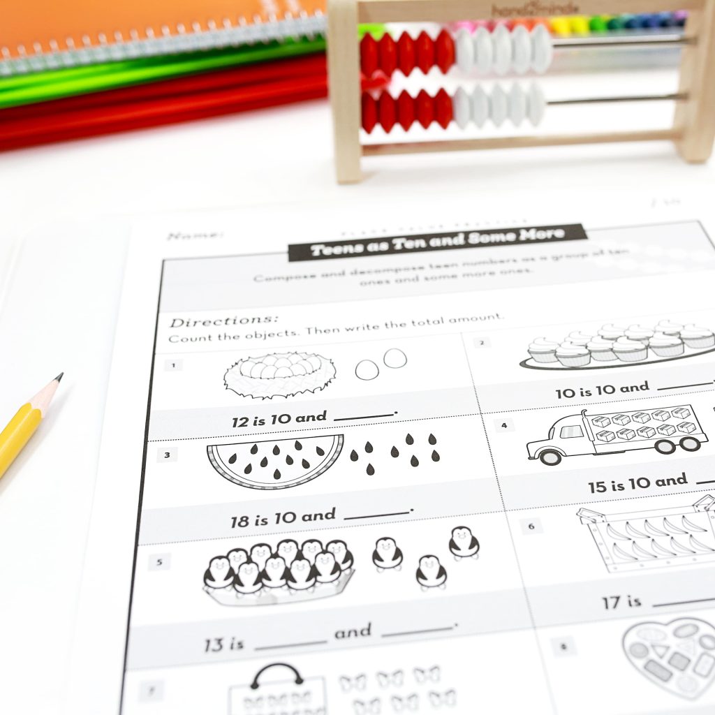 Place Value Worksheets for Teen Numbers with Place Value Tens and Ones ...