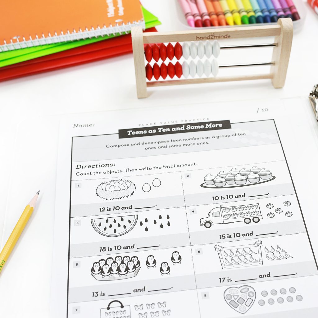 Place Value Worksheets for Teen Numbers with Place Value Tens and Ones ...