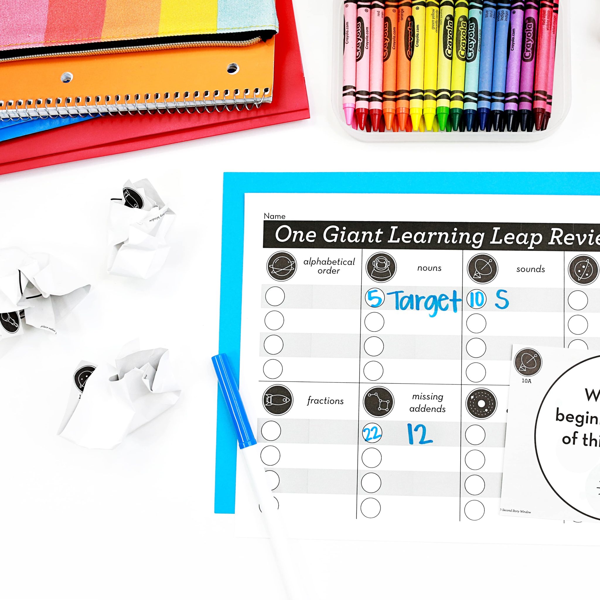 Space Theme Day Differentiated End of Year Review Activities - Second ...