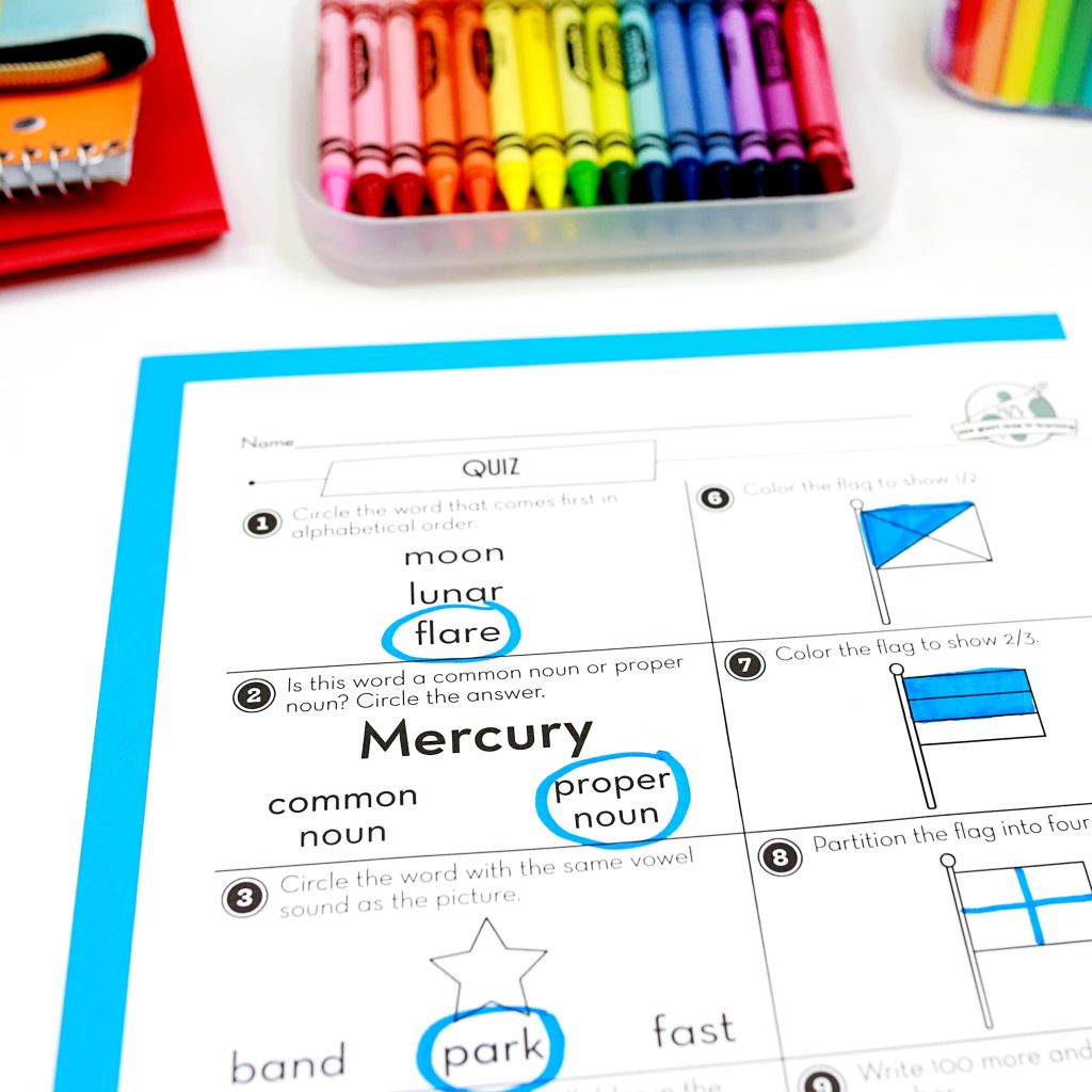 Space Theme Day Differentiated End of Year Review Activities - Second ...