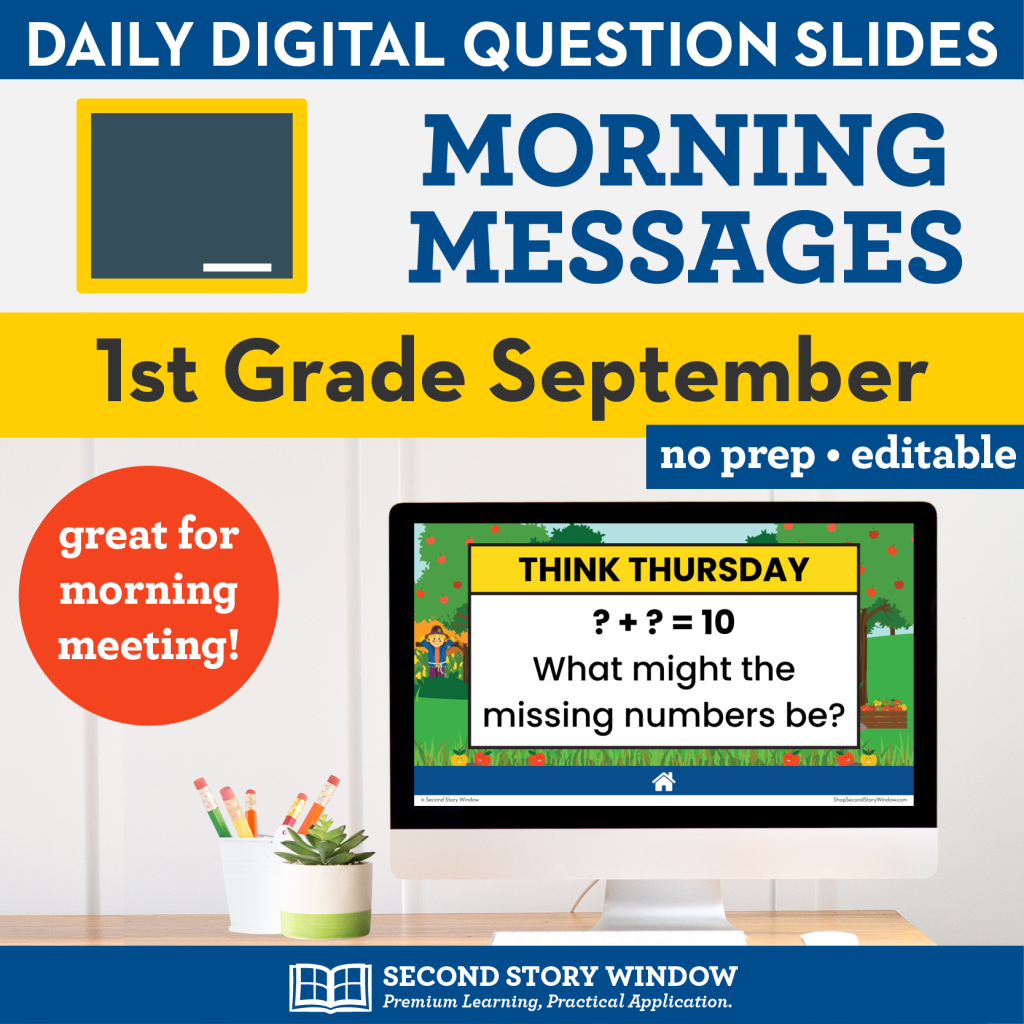 Fall 1st Grade September Morning Messages Google Slides and Printables ...