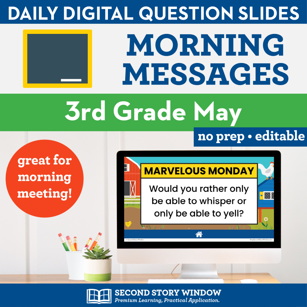 3rd Grade May Morning Messages Google Slides and Printables for Morning ...
