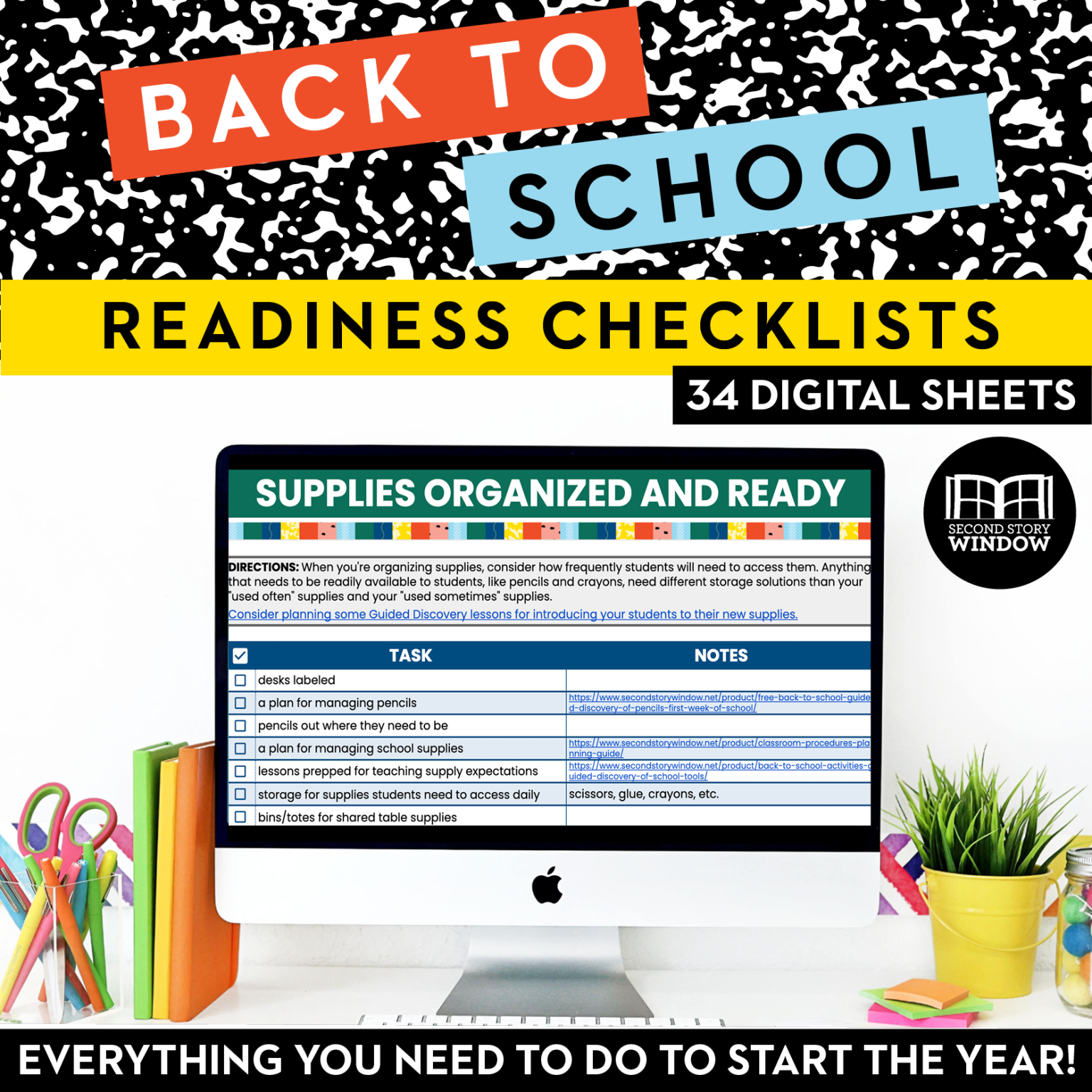 Back to School Checklists for First Day and First Week of School