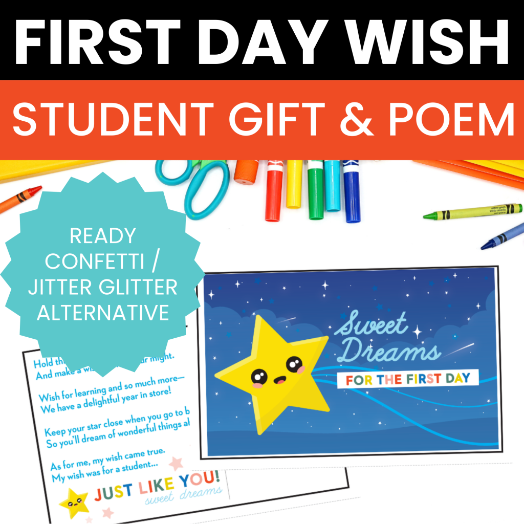 First Day Wish Back to School Student Gift Jitter Glitter Alternative